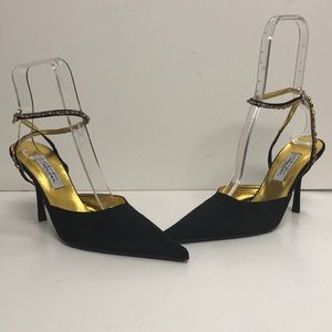 Sebastian Milano | Shoes | Sebastian Made In Italy Black Satin Highheel ...